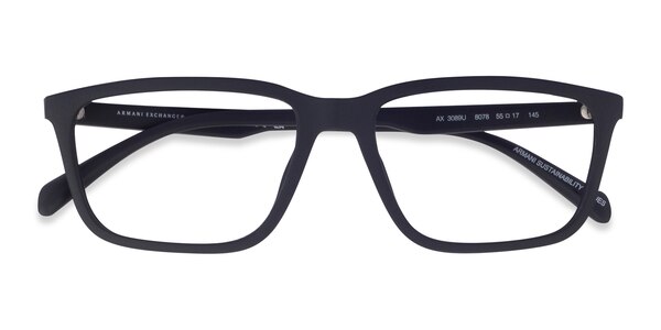 Armani Exchange AX3089U - Rectangle Matte Black Frame Eyeglasses ...