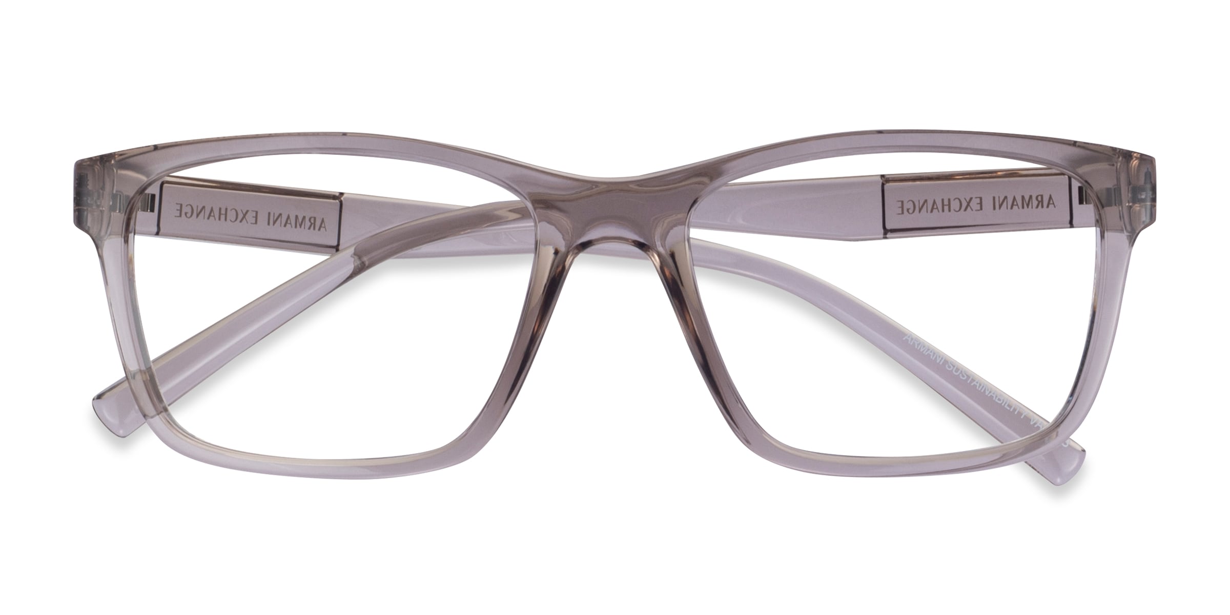 Armani Exchange AX3114 - Square Shiny Transparent Brown Frame ...