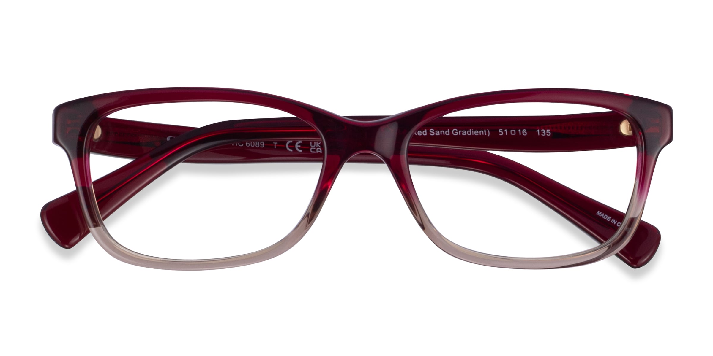 Coach HC6089 - Cat Eye Gradient Red Frame Glasses For Women ...