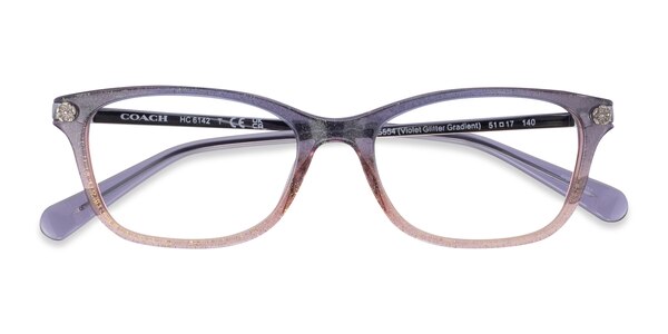 Coach HC6142 - Cat Eye Purple Glitter Gradient Frame Glasses For Women ...
