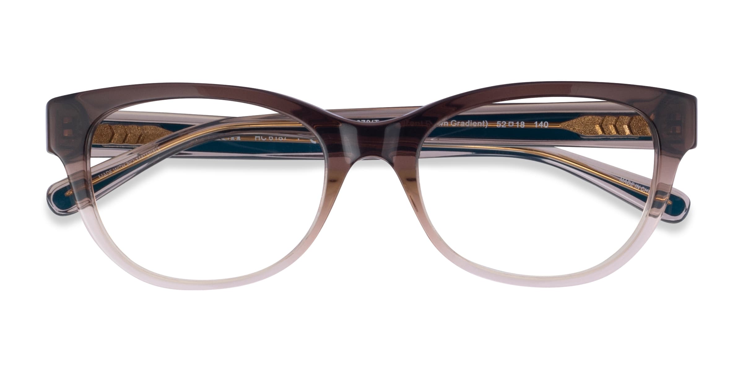 Coach HC6187 - Cat Eye Transparent Brown Gradient Frame Eyeglasses ...