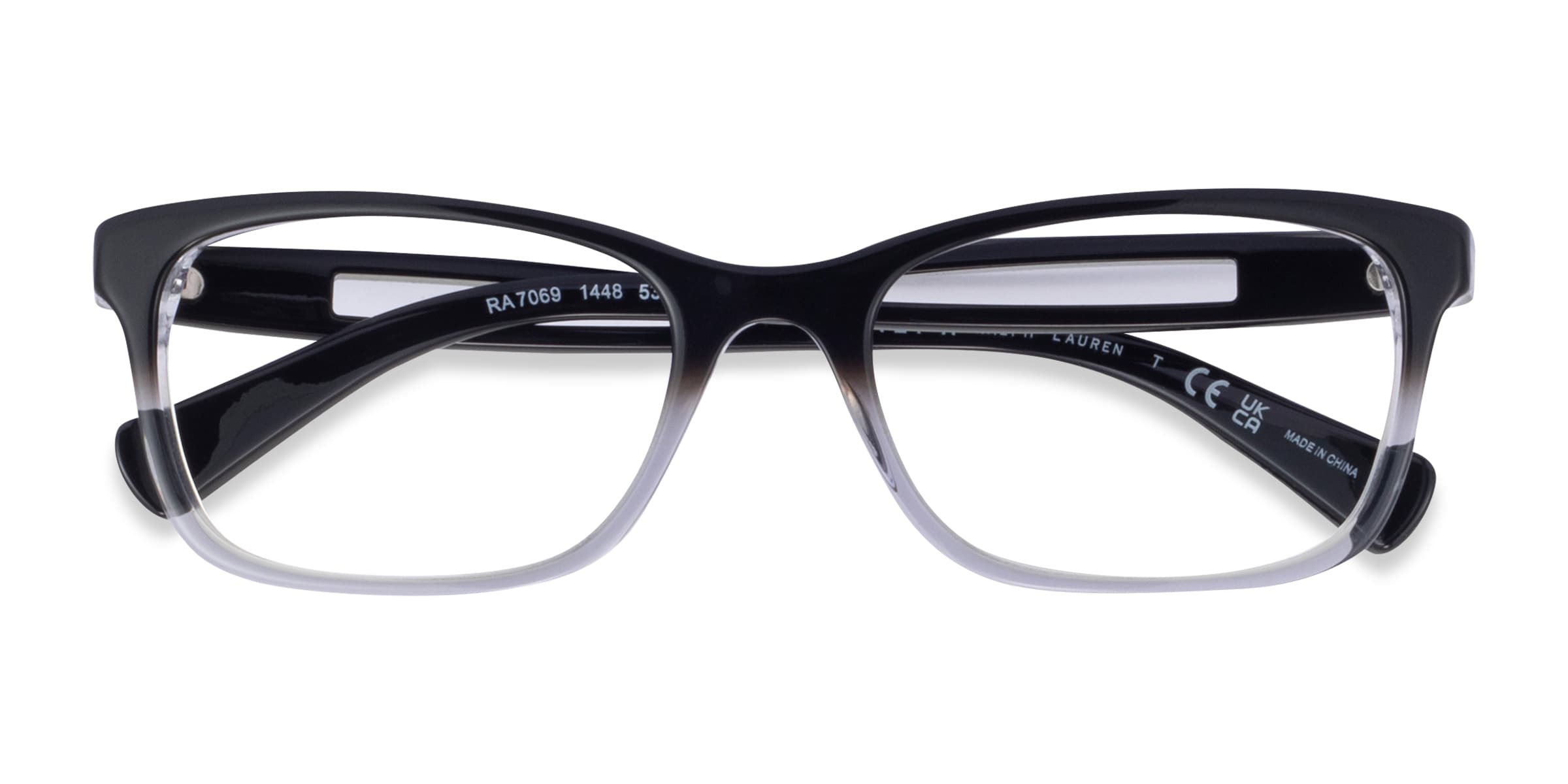 Ralph RA7069 - Rectangle Shiny Gradient Black Frame Eyeglasses ...