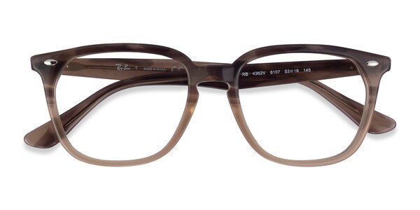 Ray-Ban RB4362V - Carré Striped Brown Monture Lunettes de vue ...