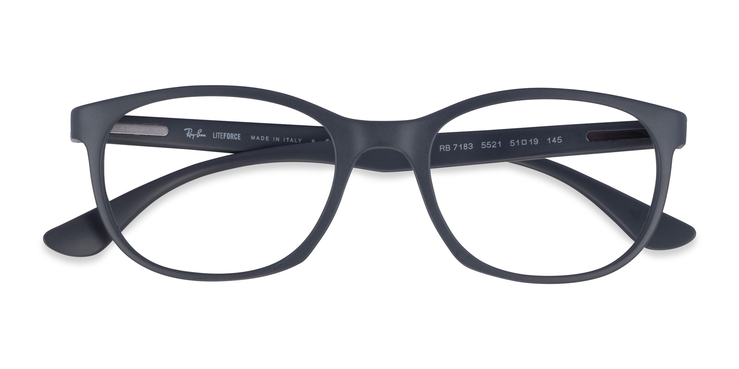 Ray-Ban RB7183 Liteforce - Square Matte Gray Frame Eyeglasses ...