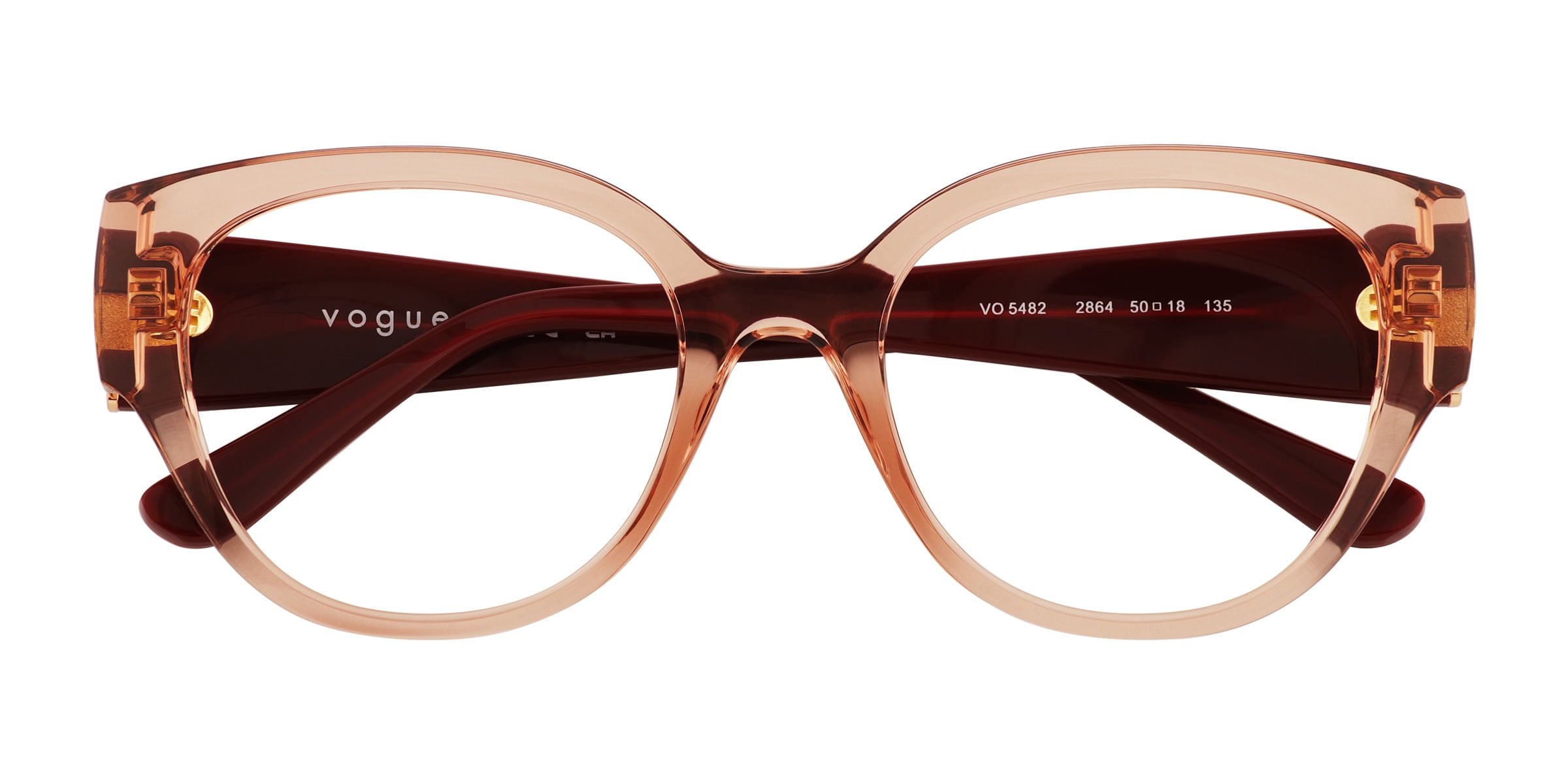 Vogue Eyewear VO5482 - Cat Eye Transparent Coral Frame Glasses For ...