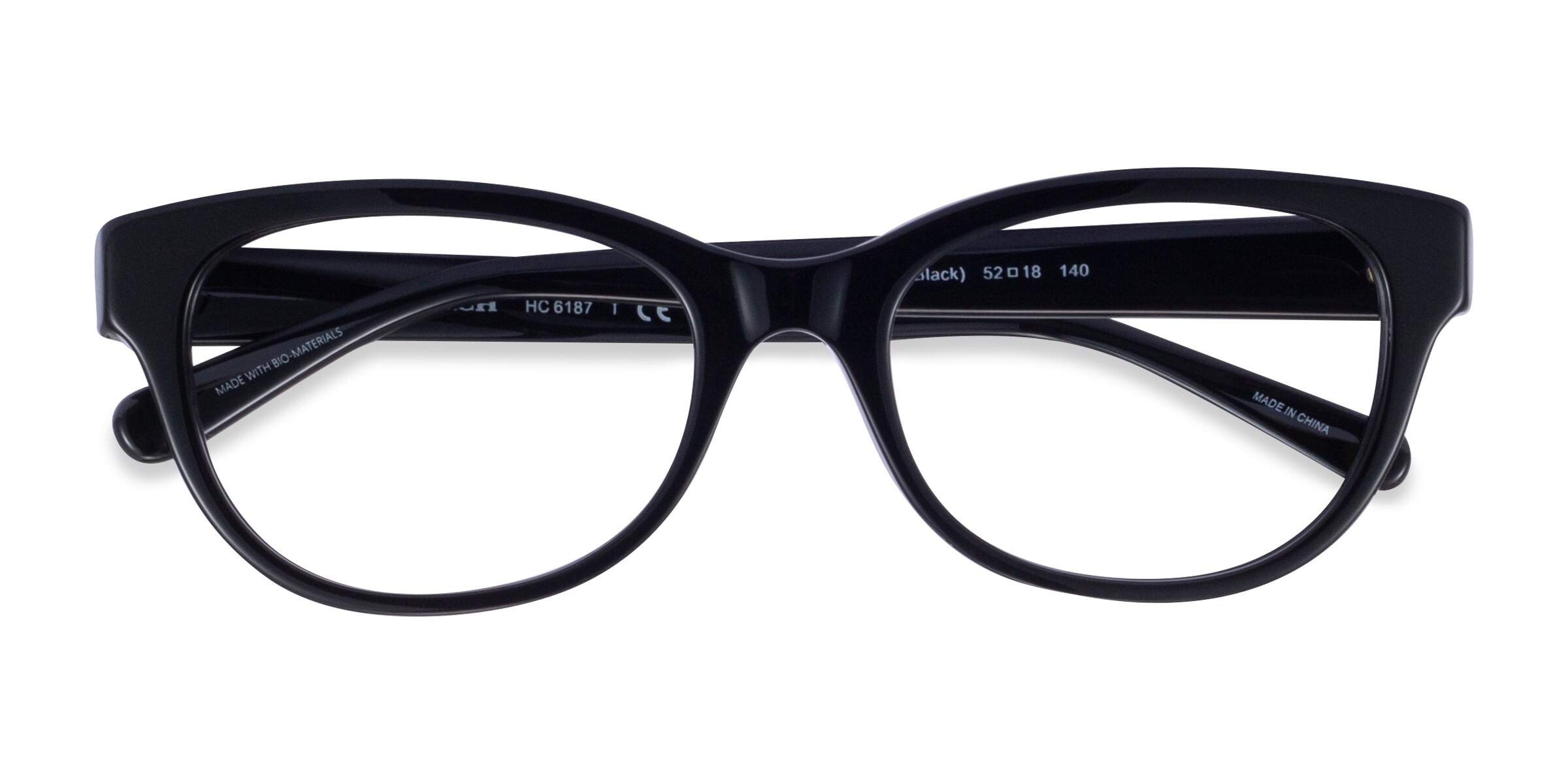 Coach HC6187 - Cat Eye Shiny Black Frame Eyeglasses | Eyebuydirect Canada