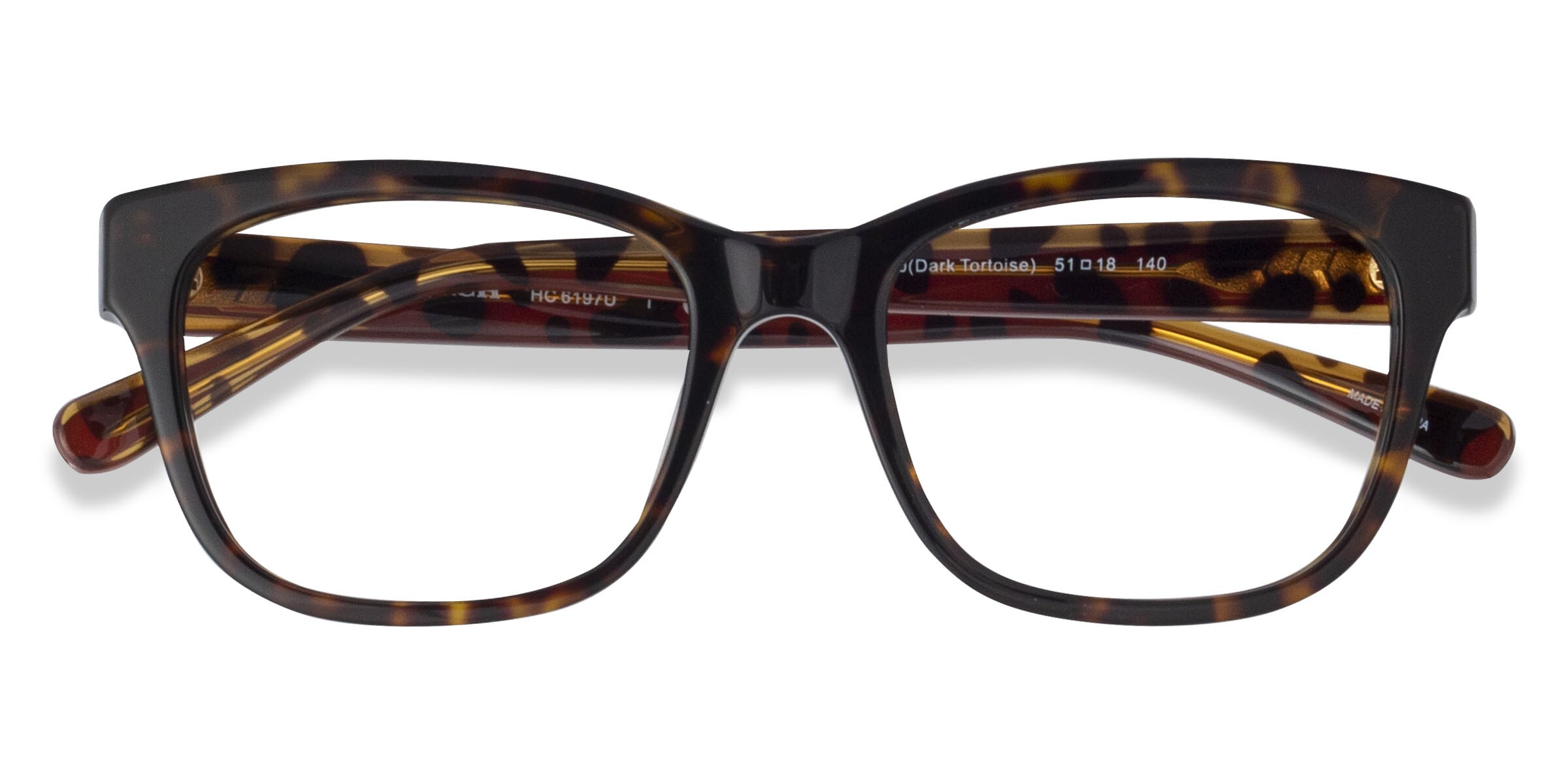 Coach HC6197U - Square Dark Tortoise Frame Glasses For Women ...