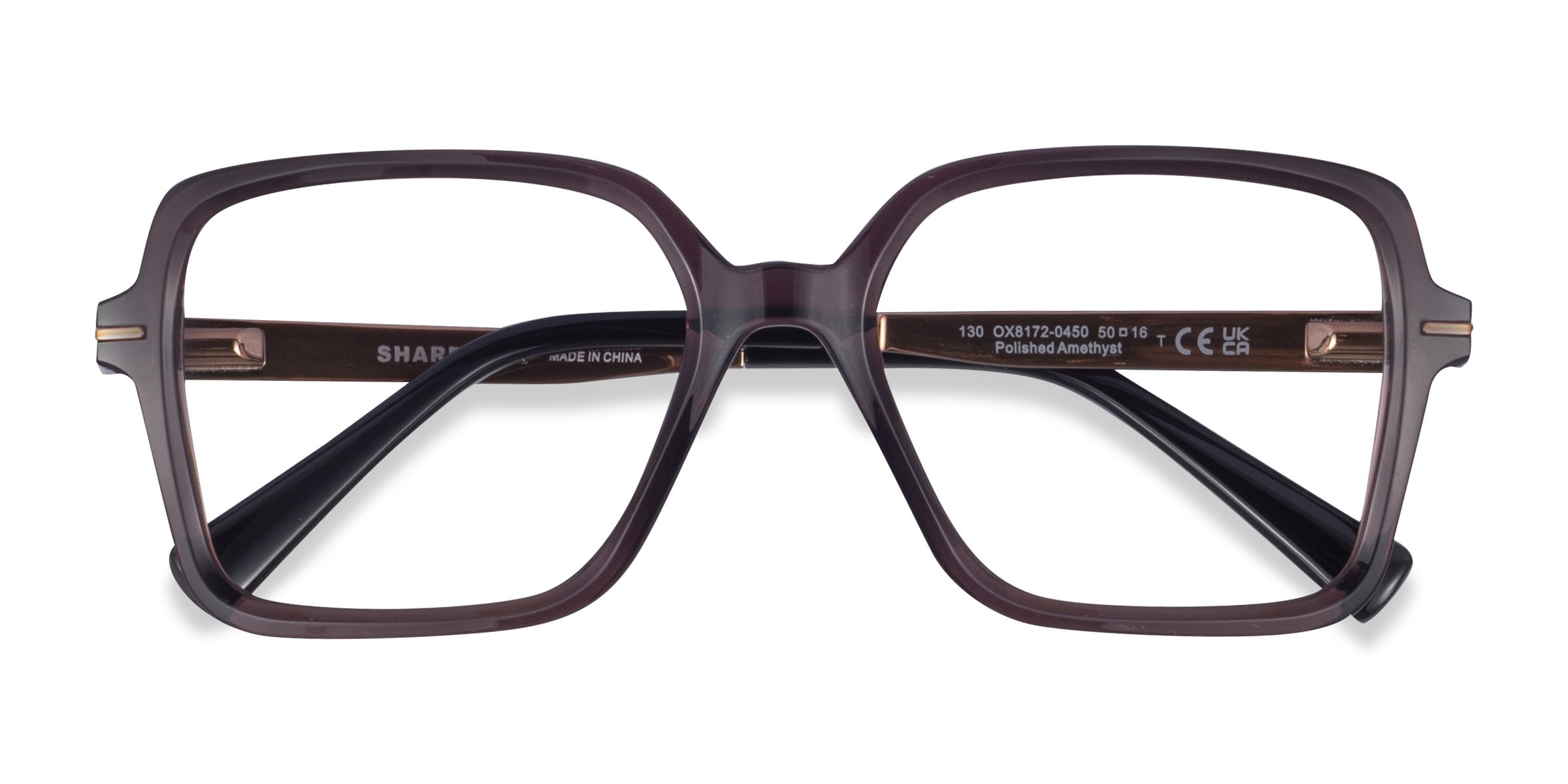 Oakley Sharp Line - Square Polished Amethyst Frame Glasses For Women ...