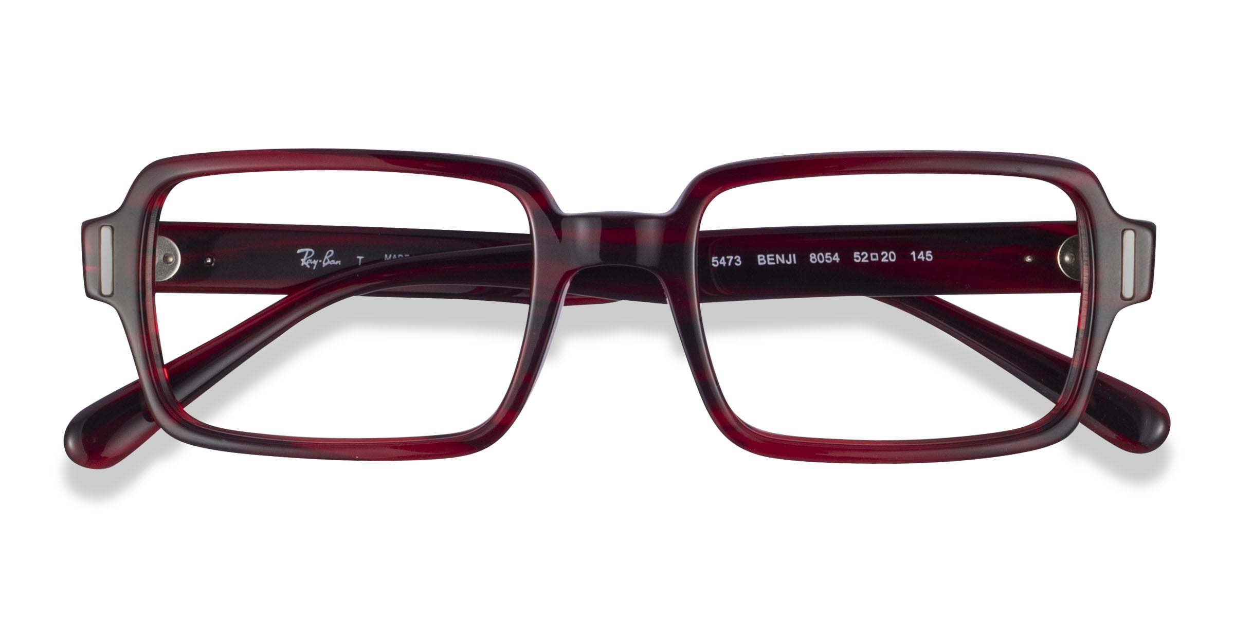 Ray-Ban RB5473 Benji - Rectangle Striped Red Frame Eyeglasses ...