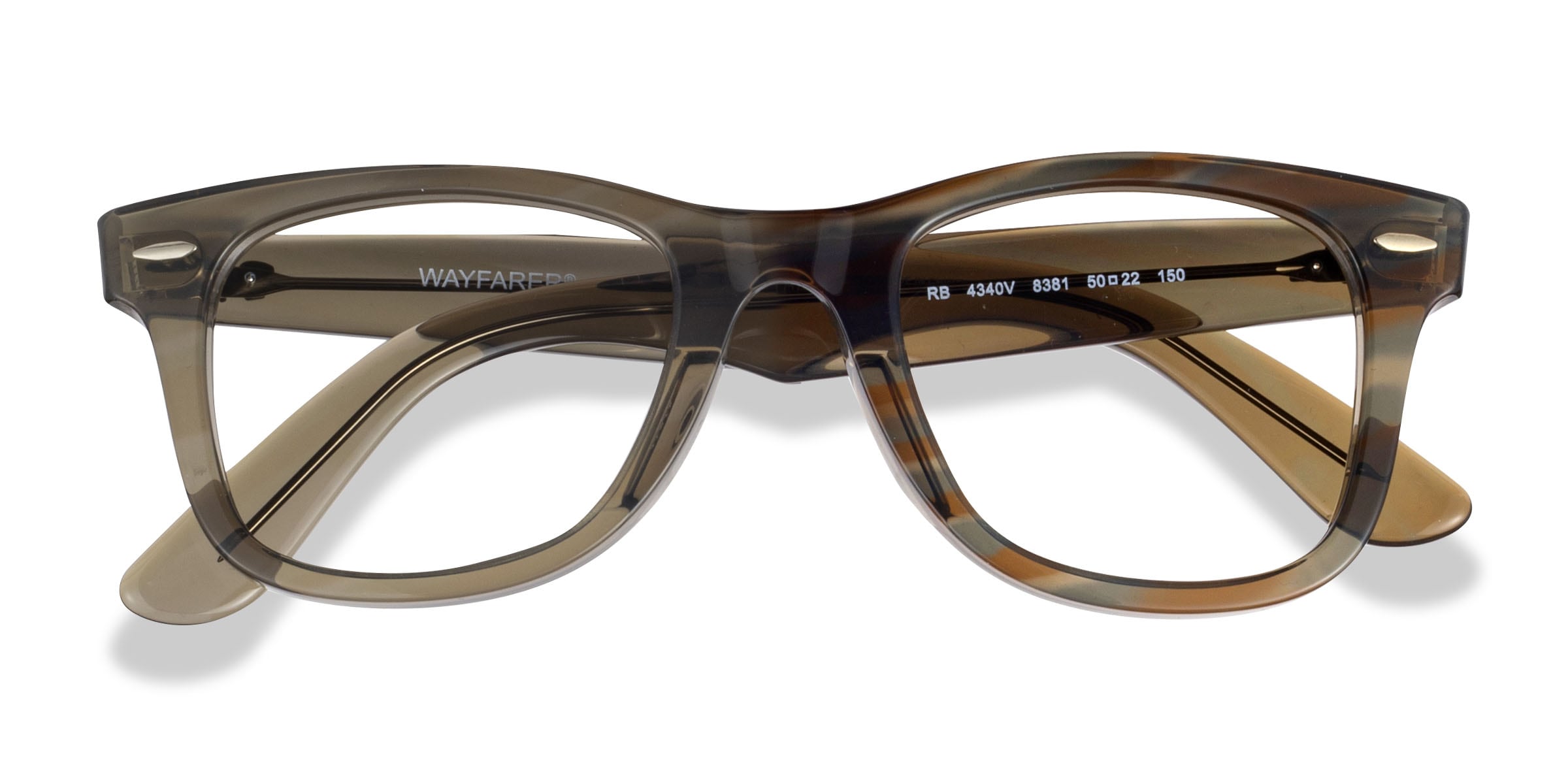 Ray-Ban RB4340V Wayfarer - Wayfarer Photo Striped Gray Frame Eyeglasses ...