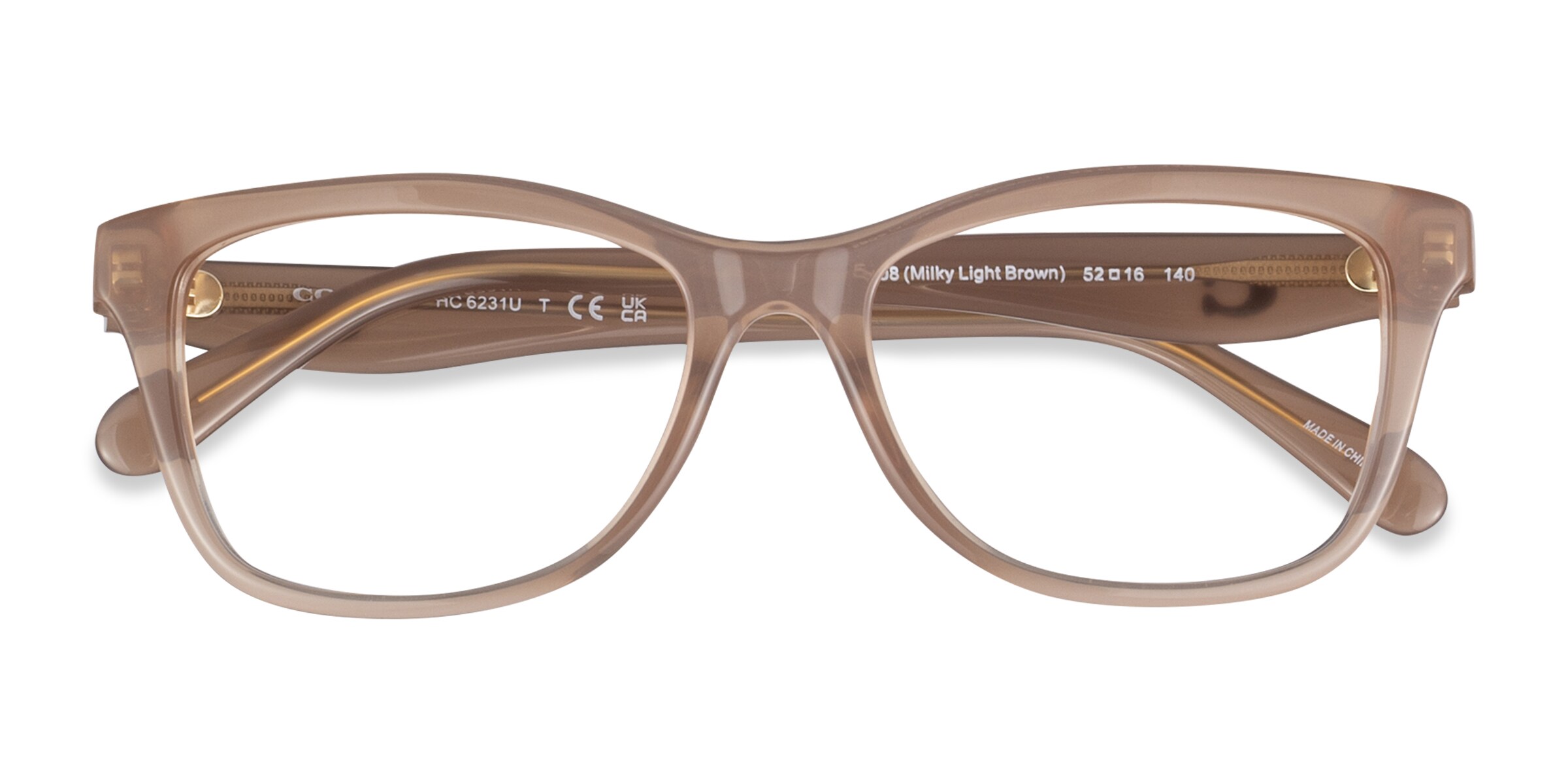 Coach HC6231U - Cat Eye Milky Light Brown Frame Glasses For Women ...
