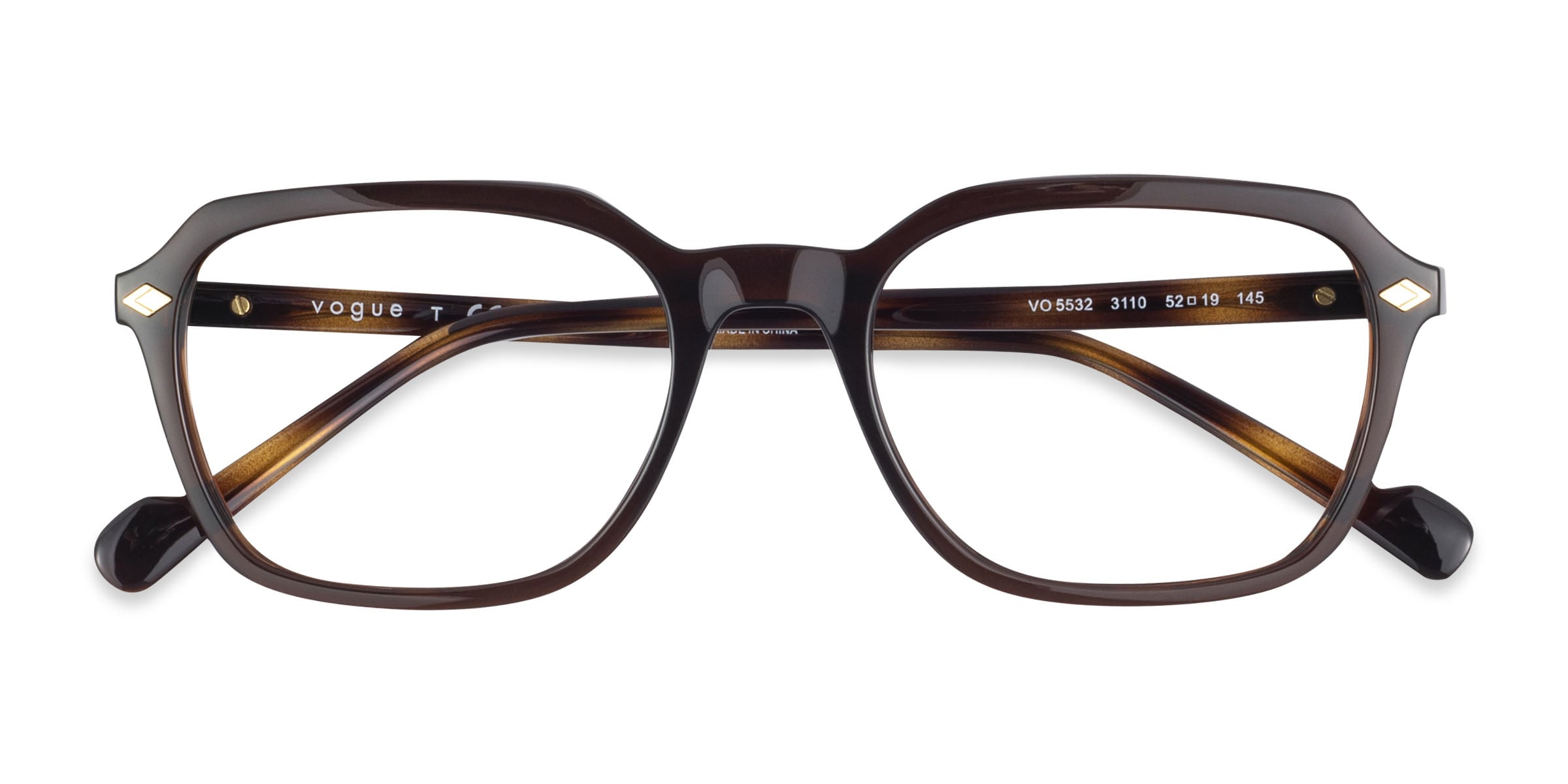 Vogue Eyewear VO5532 - Square Brown Frame Eyeglasses | Eyebuydirect Canada