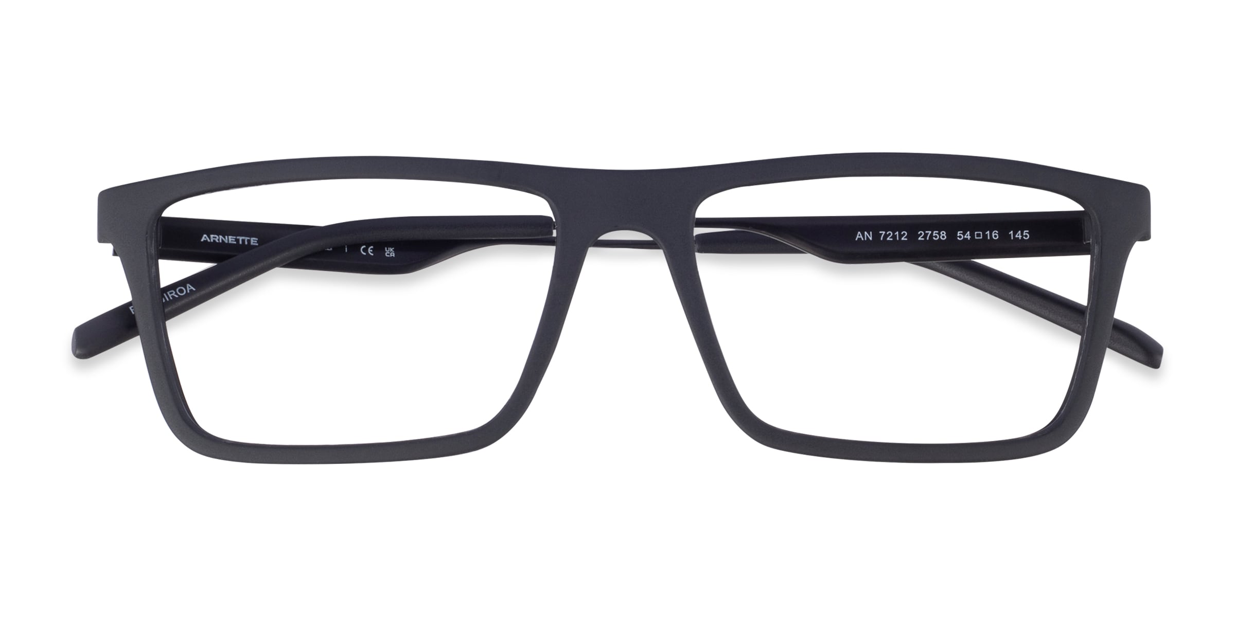 ARNETTE Rangiroa - Rectangulaire Matte Black Monture Lunettes de vue ...