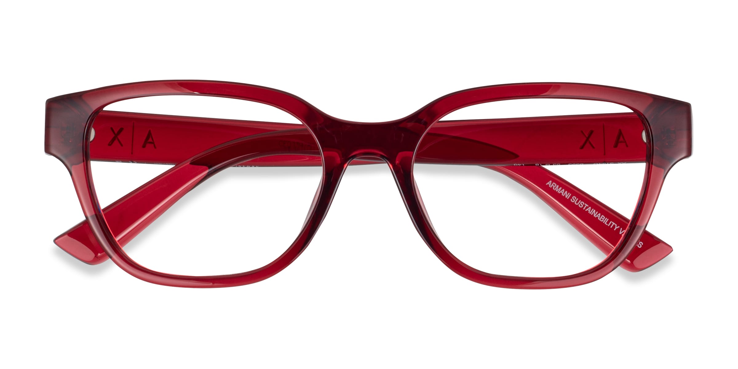 Armani Exchange AX3134U - Cat Eye Shiny Transparent Cherry Monture ...