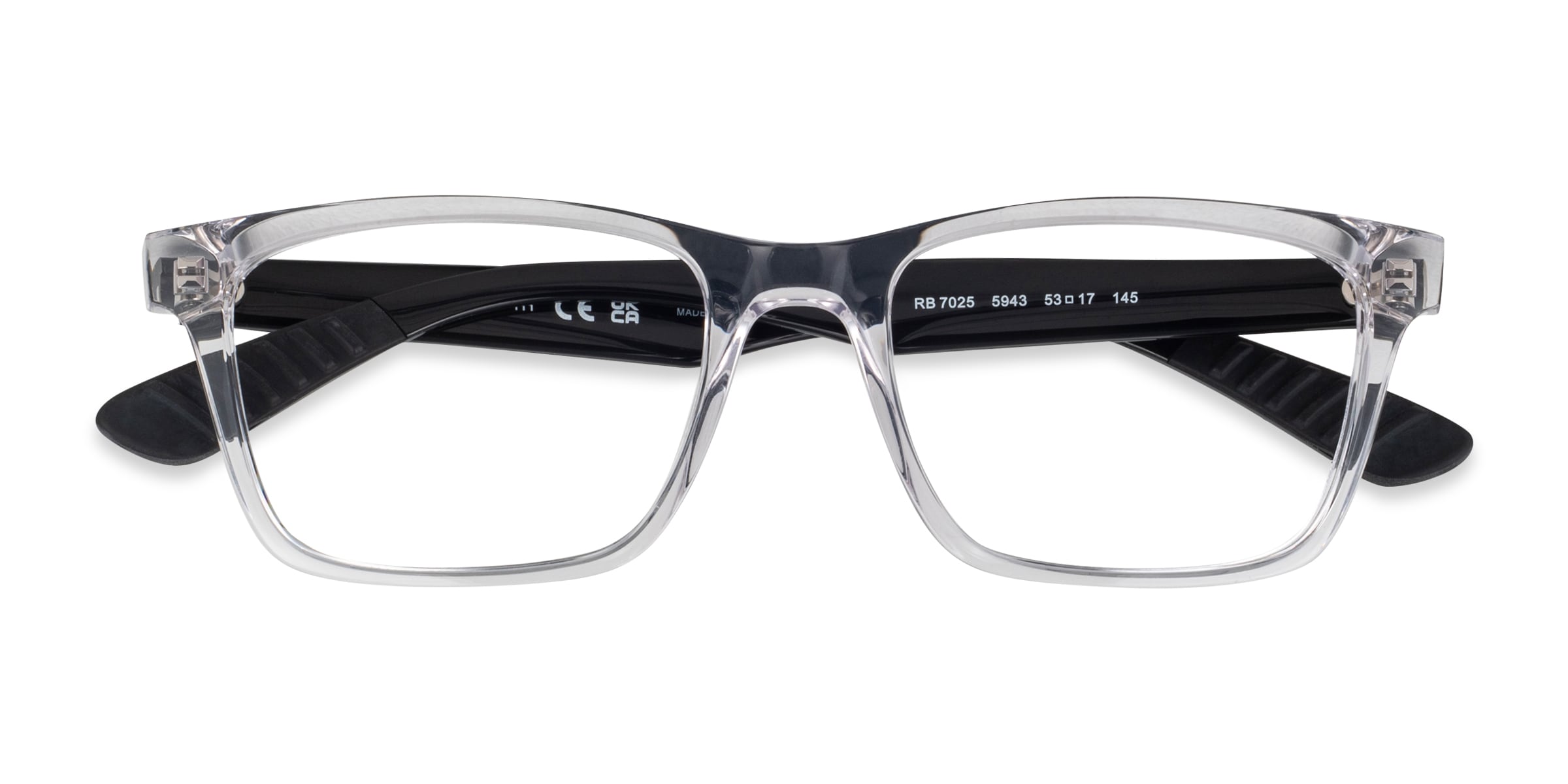 Ray-Ban RB7025 - Rectangle Transparent Frame Eyeglasses | Eyebuydirect