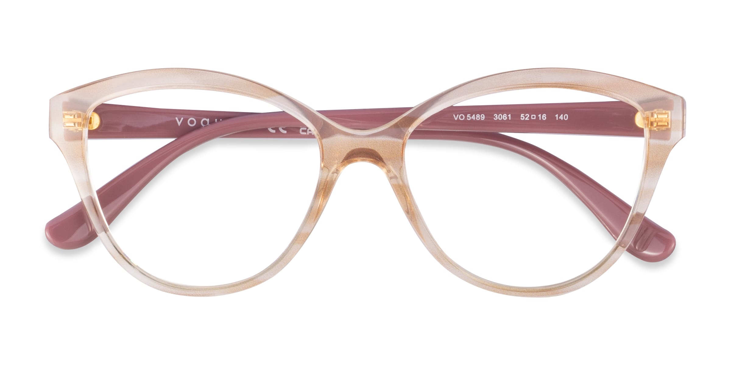 Vogue Eyewear VO5489 - Cat Eye Top Texture Brown Honey Frame Glasses ...