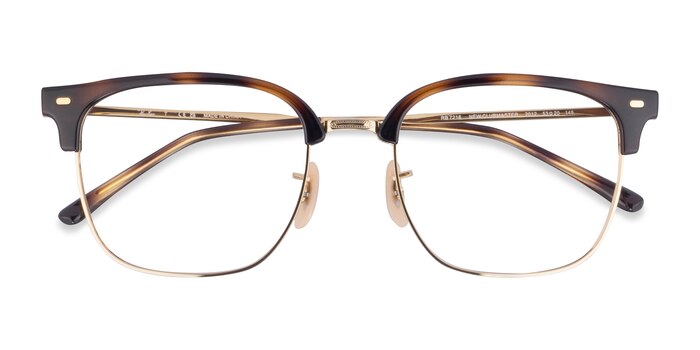 Ray-Ban RB7216 New Clubmaster - Browline Tortoise Gold Frame Eyeglasses ...
