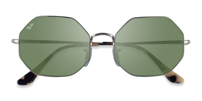 Ray-Ban RB1972 - Geometric Silver Frame Prescription Sunglasses ...