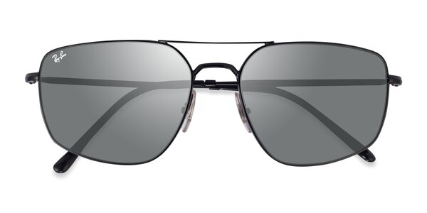 Ray-Ban RB3666 - Aviator Black Frame Prescription Sunglasses ...