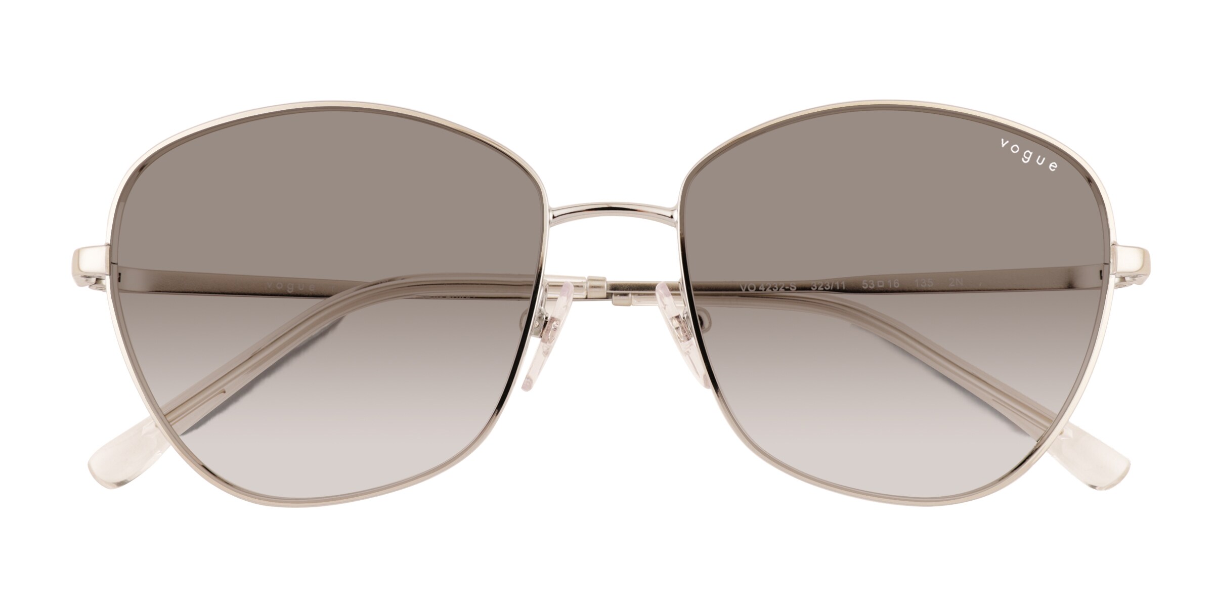 Vogue Eyewear VO4232S - Cat Eye Silver Frame Prescription Sunglasses ...