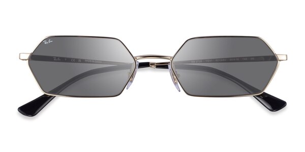Ray-Ban RB3728 Yevi - Geometric Light Gold Frame Prescription ...