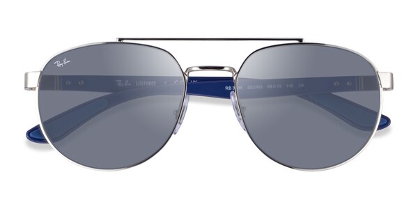 Ray-Ban RB3736 Liefforce - Aviator Shiny Silver Frame Prescription ...