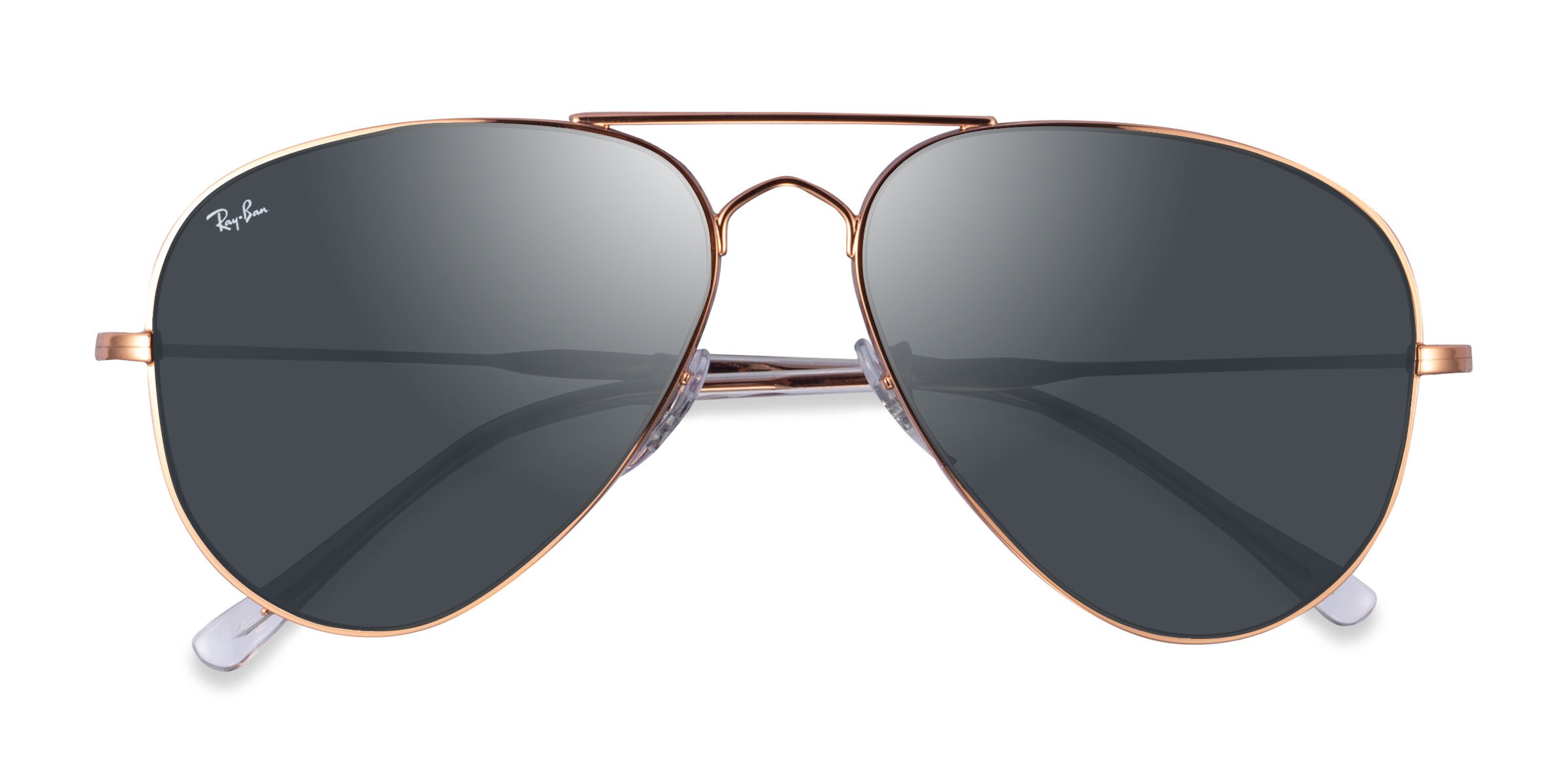 Ray-Ban RB3825 - Aviator Rose Gold Frame Prescription Sunglasses ...