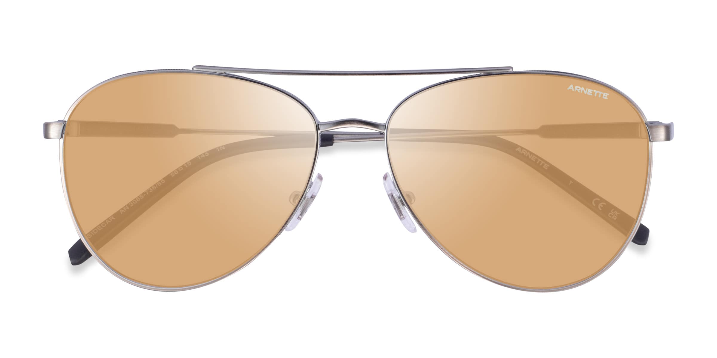 ARNETTE Sidecar - Aviator Silver Gunmetal Frame Prescription Sunglasses ...