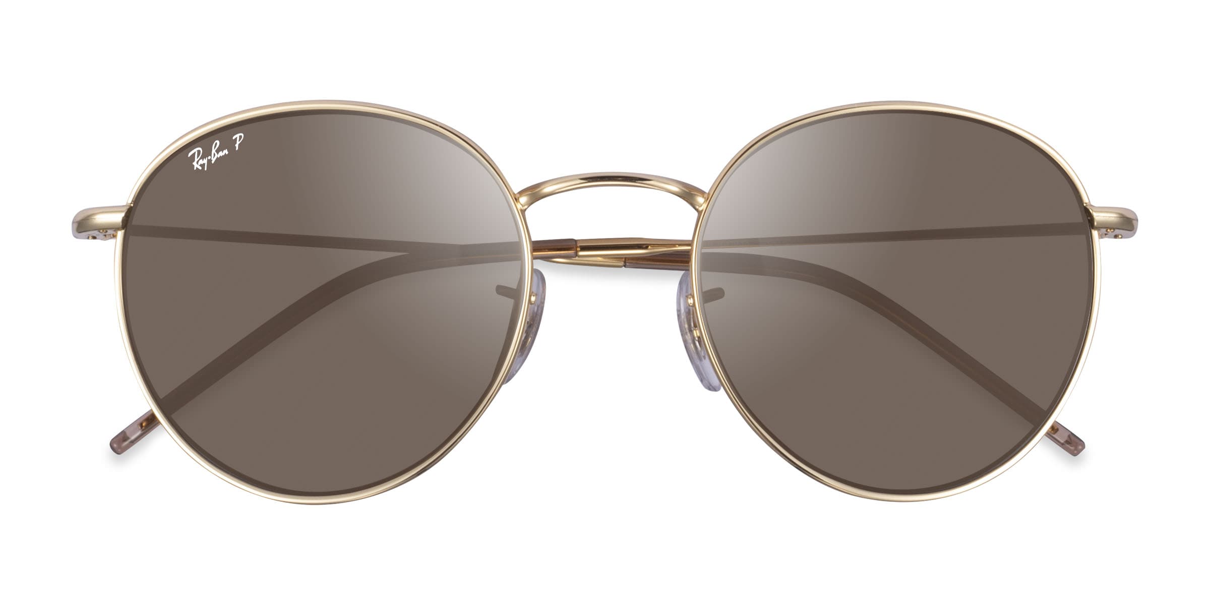 Ray-Ban Round Reverse - Round Gold Frame Prescription Sunglasses ...