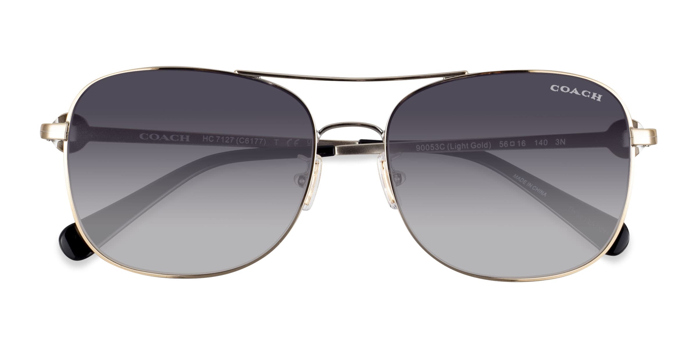Coach HC7127 C6177 - Aviator Gold Frame Prescription Sunglasses ...