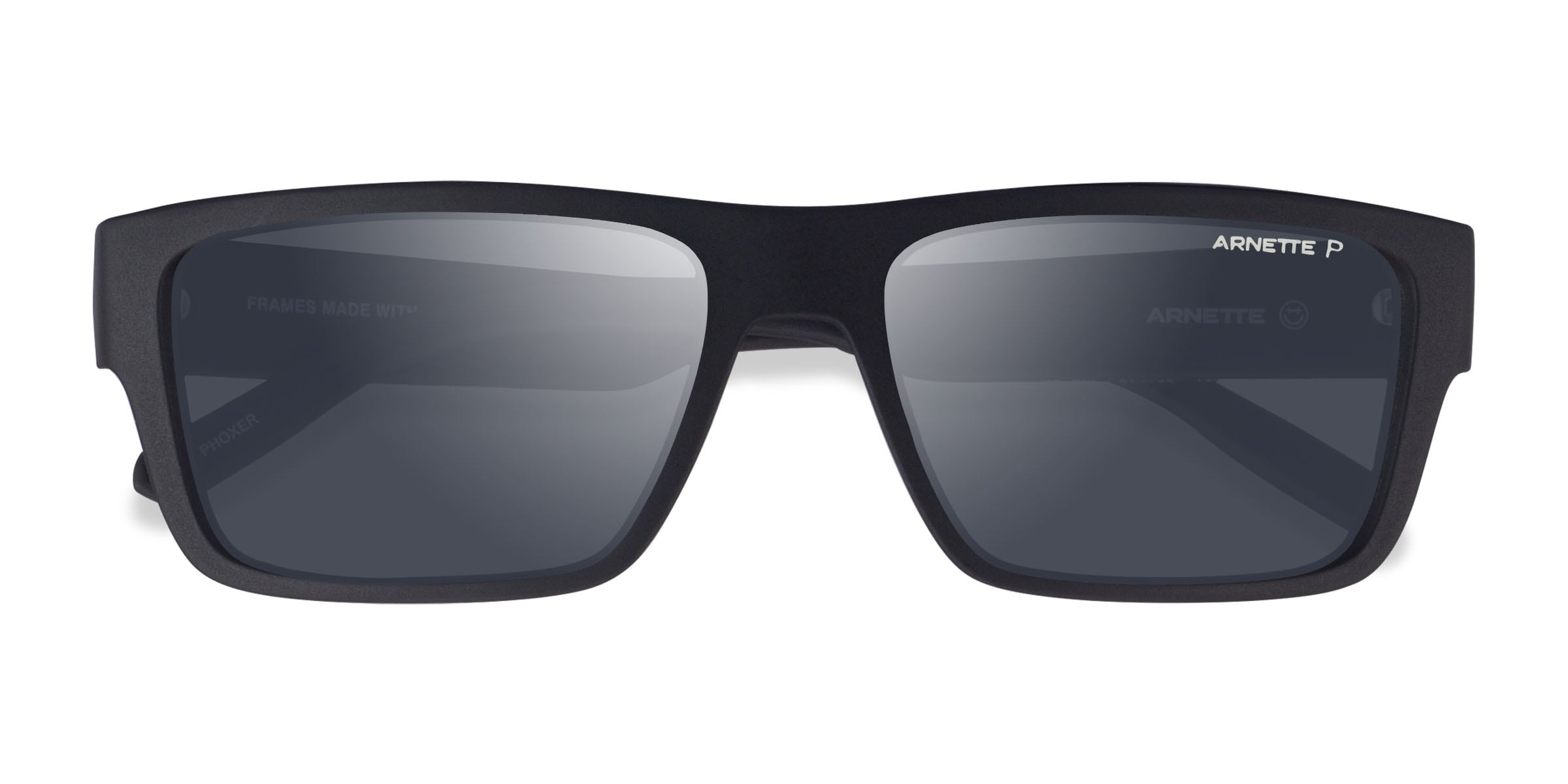 ARNETTE Phoxer - Rectangle Matte Black Frame Prescription Sunglasses ...