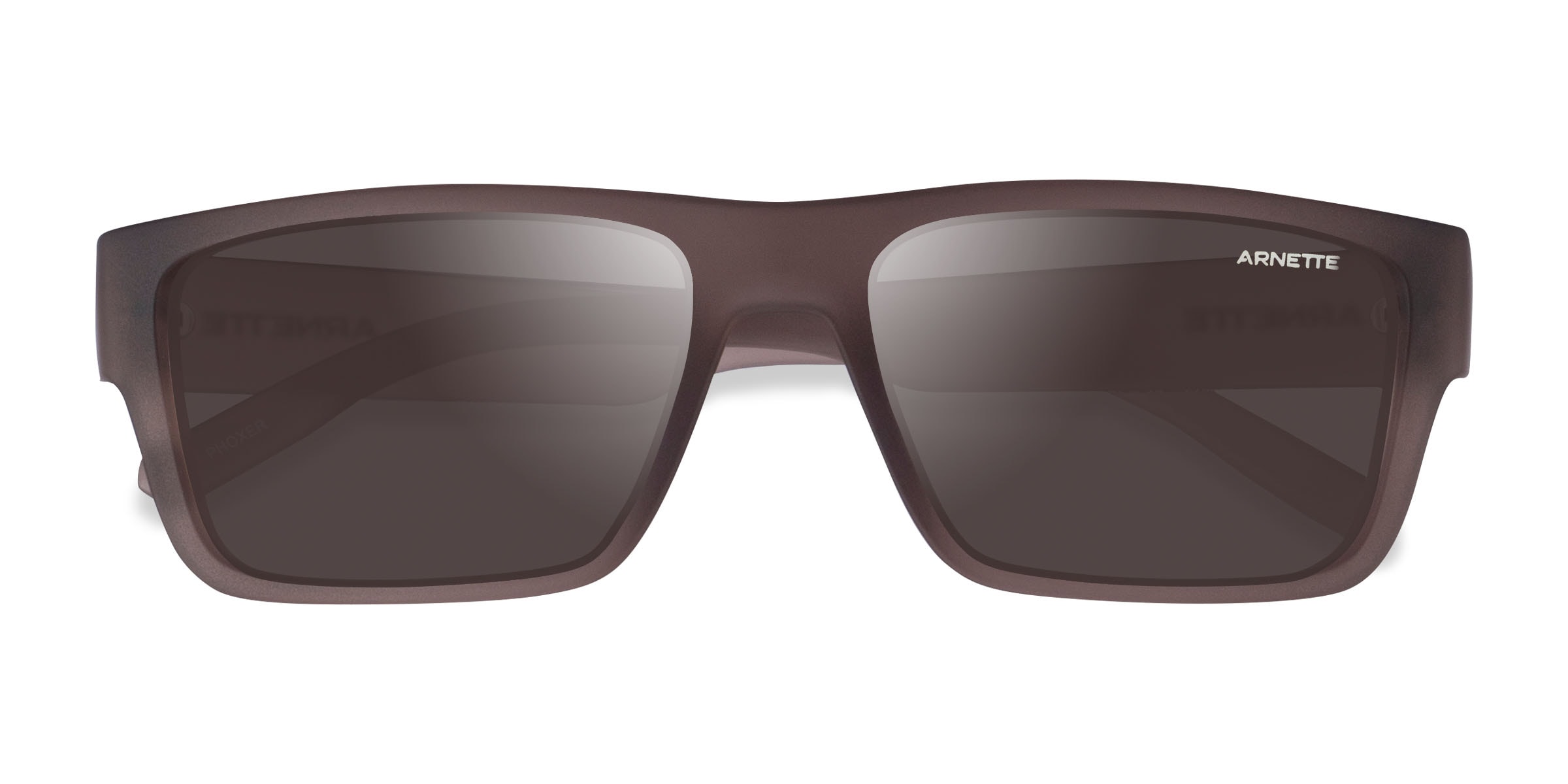 ARNETTE Phoxer - Rectangle Matte Brown Frame Prescription Sunglasses ...