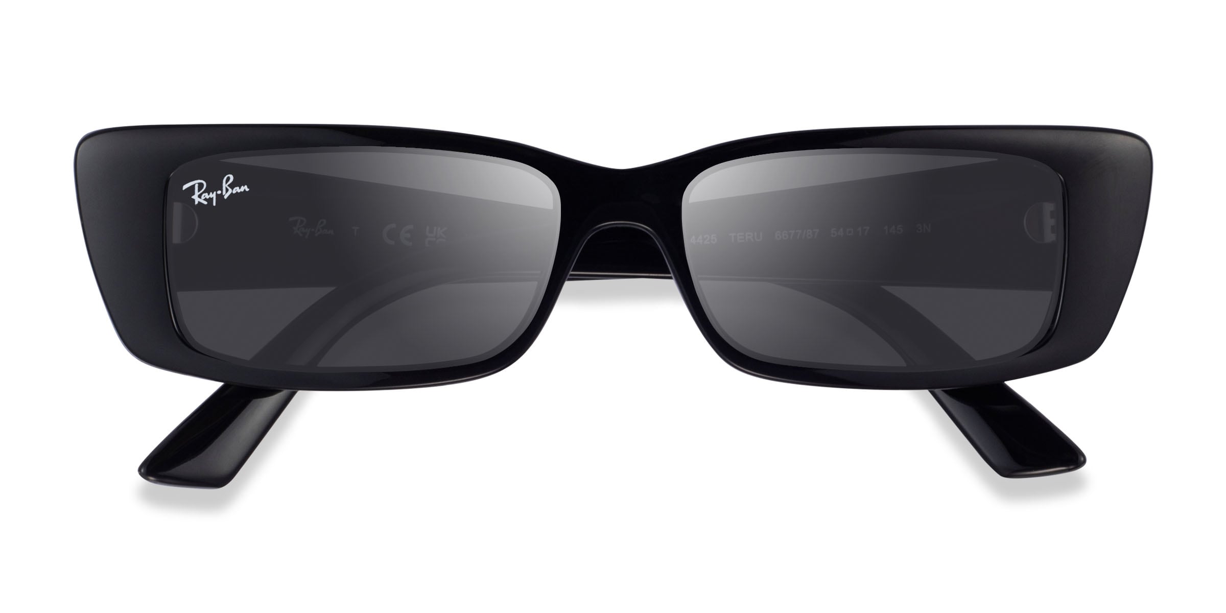 Ray-Ban RB4425 Teru - Rectangle Shiny Black Frame Prescription ...