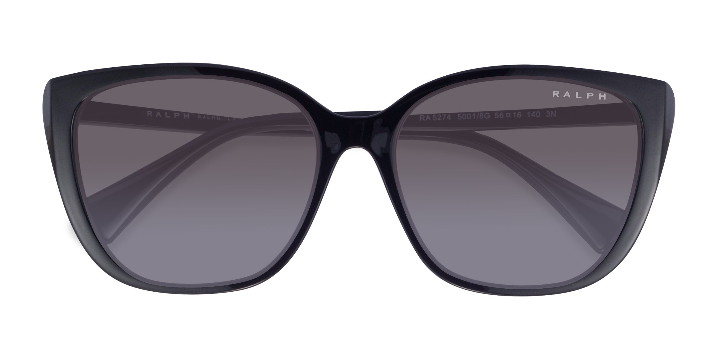 Ralph RA5274 - Cat Eye Shiny Black Frame Prescription Sunglasses ...