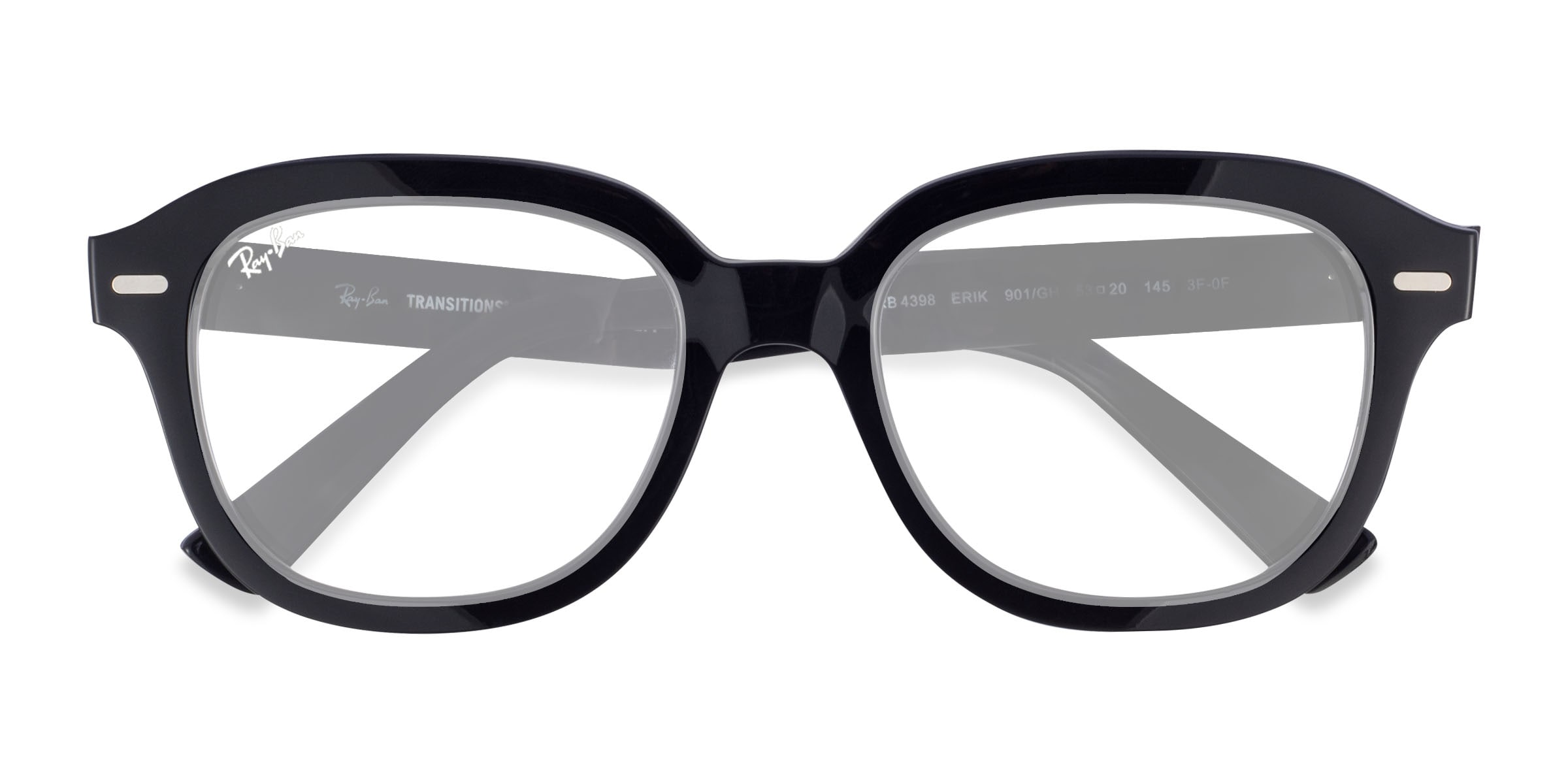 Ray-Ban RB4398 Erik - Square Black Frame Prescription Sunglasses ...