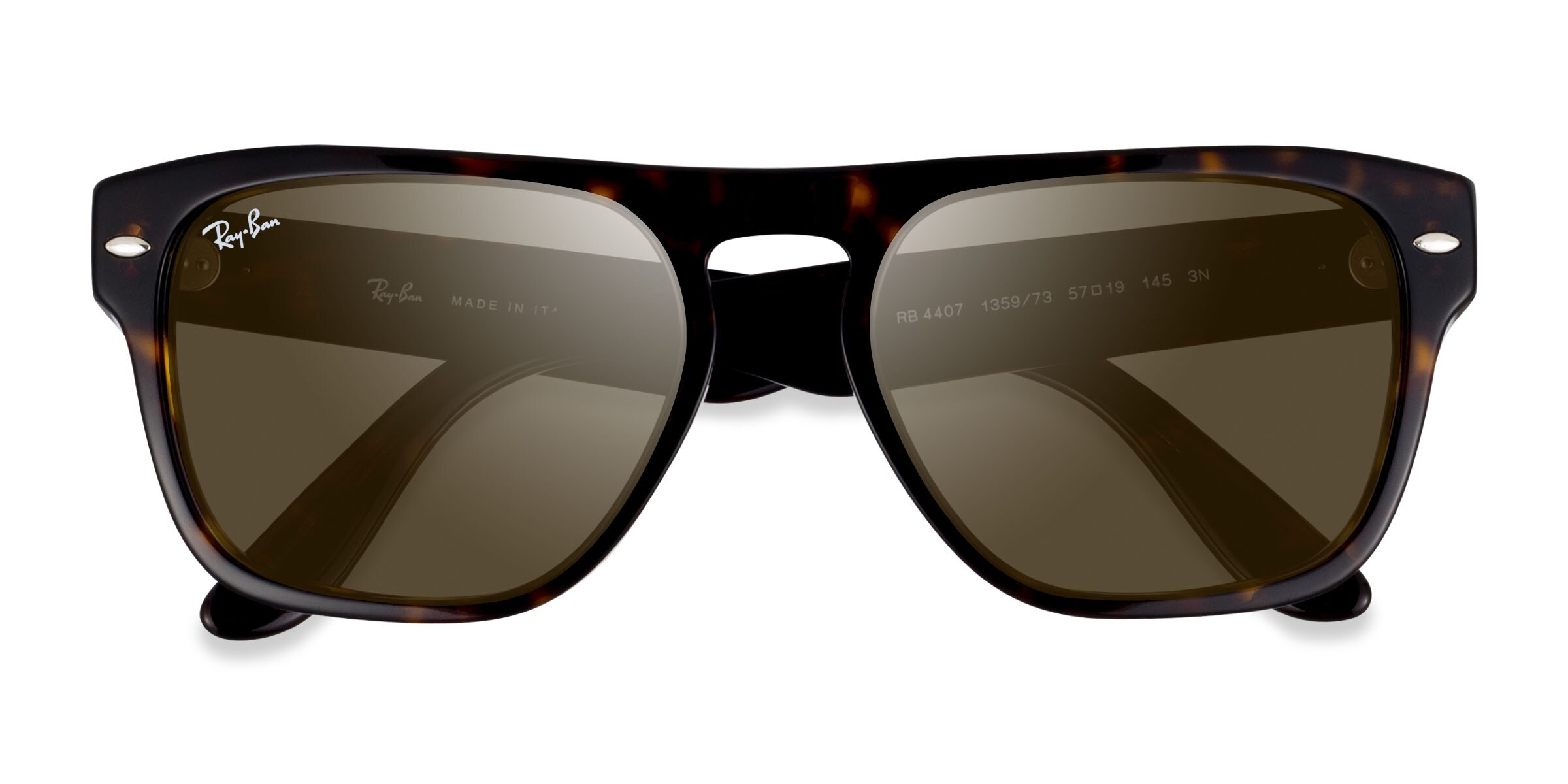 Ray-Ban RB4407 - Square Tortoise Frame Prescription Sunglasses ...