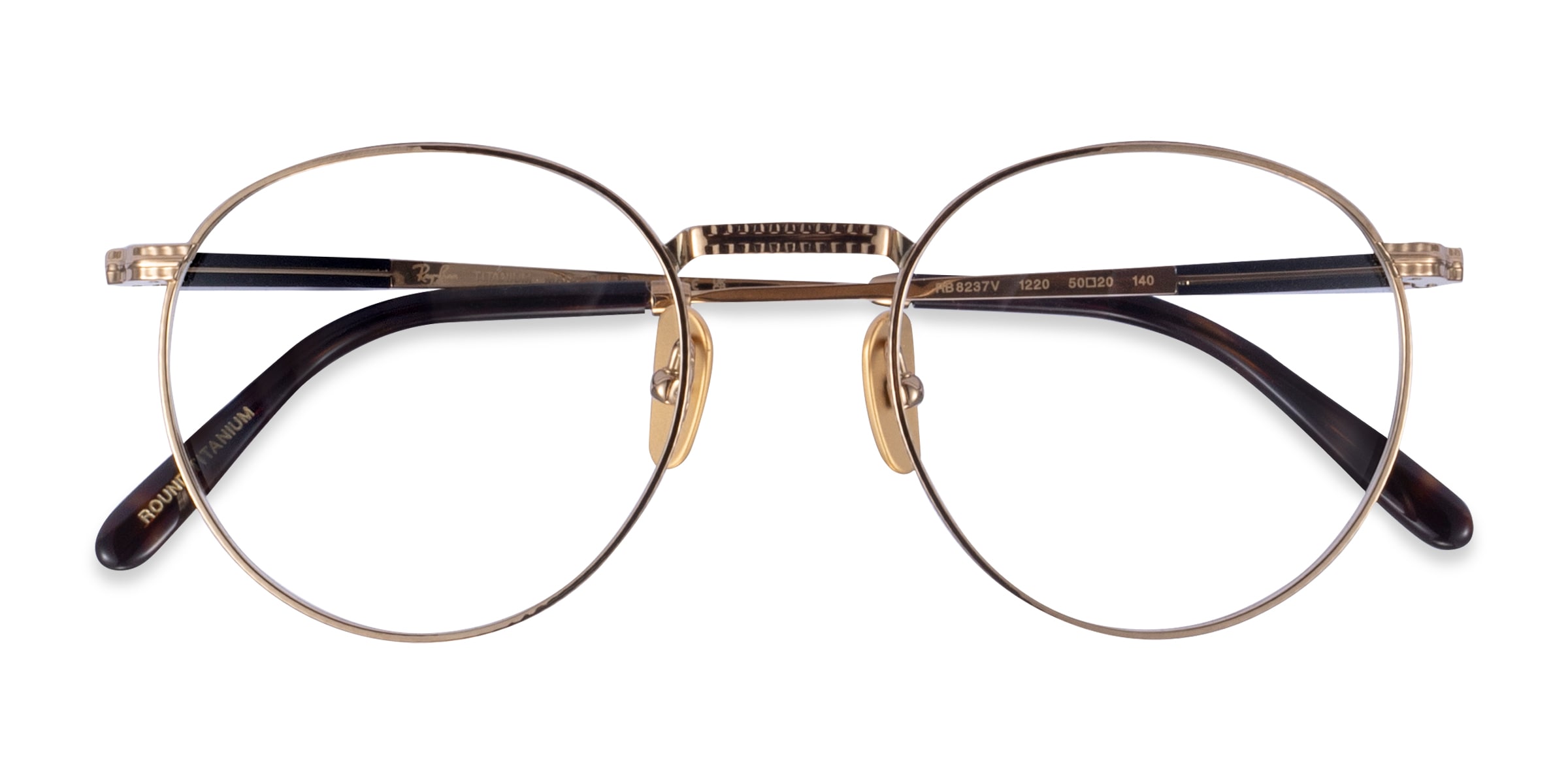 Ray-Ban RB8237V - Round Shiny Gold Frame Eyeglasses | Eyebuydirect Canada