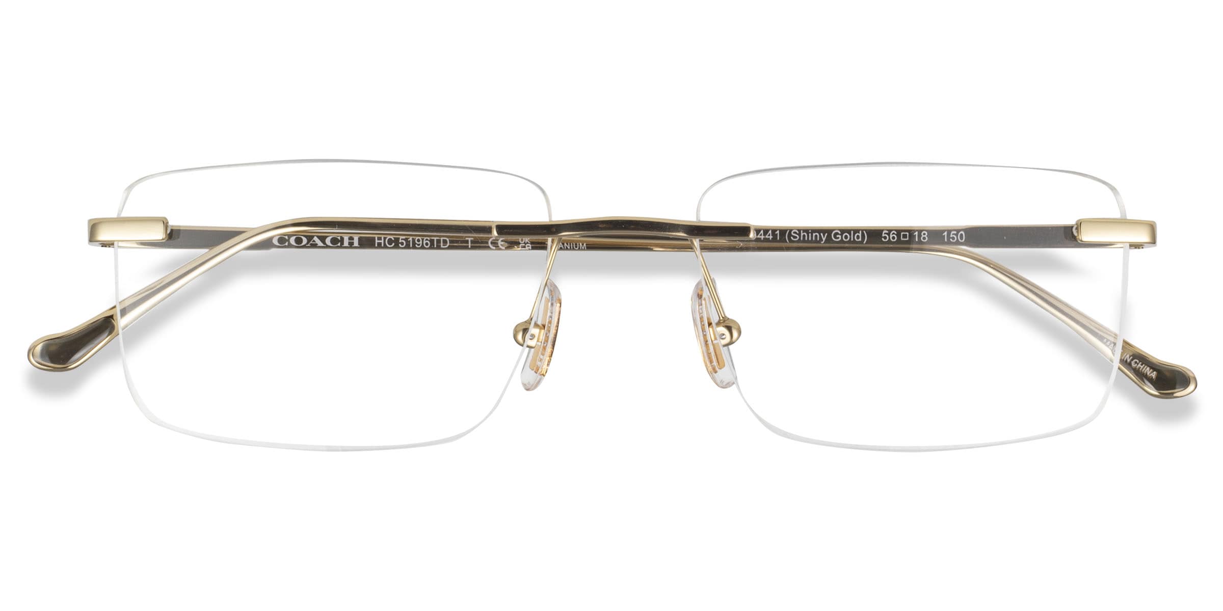 Coach HC5196TD - Rectangle Shiny Gold Frame Eyeglasses | Eyebuydirect