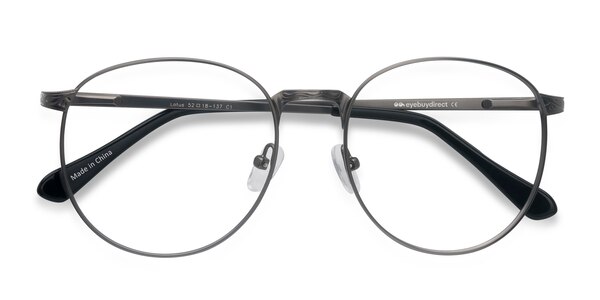 Lotus Round Gunmetal Full Rim Eyeglasses | Eyebuydirect