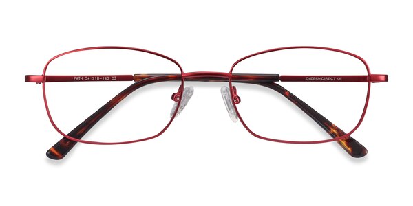 Path Rectangle Burgundy Glasses for Women | Eyebuydirect