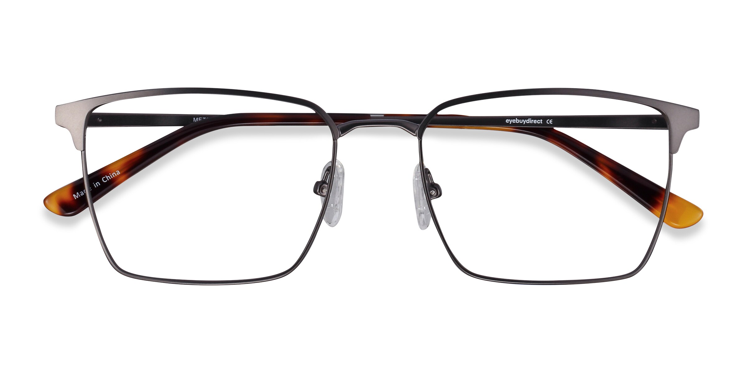 Metro Rectangle Gunmetal Glasses for Men | Eyebuydirect