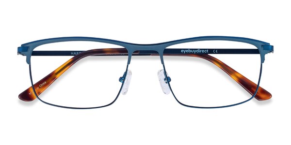 Harrison Rectangle Navy Glasses for Men | Eyebuydirect