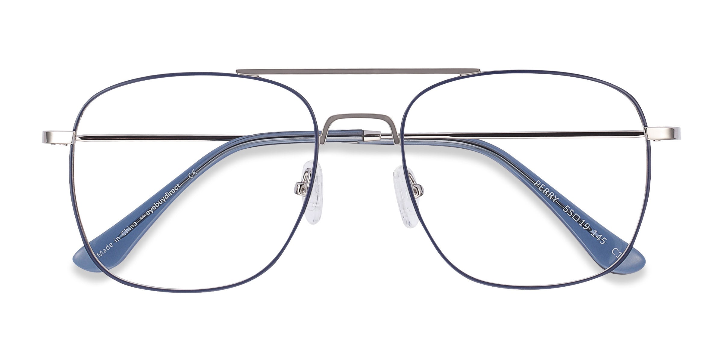 Perry Aviator Blue & Silver Full Rim Eyeglasses | Eyebuydirect Canada