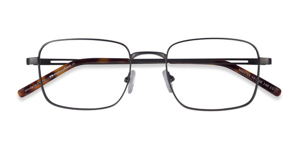 Master Rectangle Gunmetal Glasses for Men | Eyebuydirect