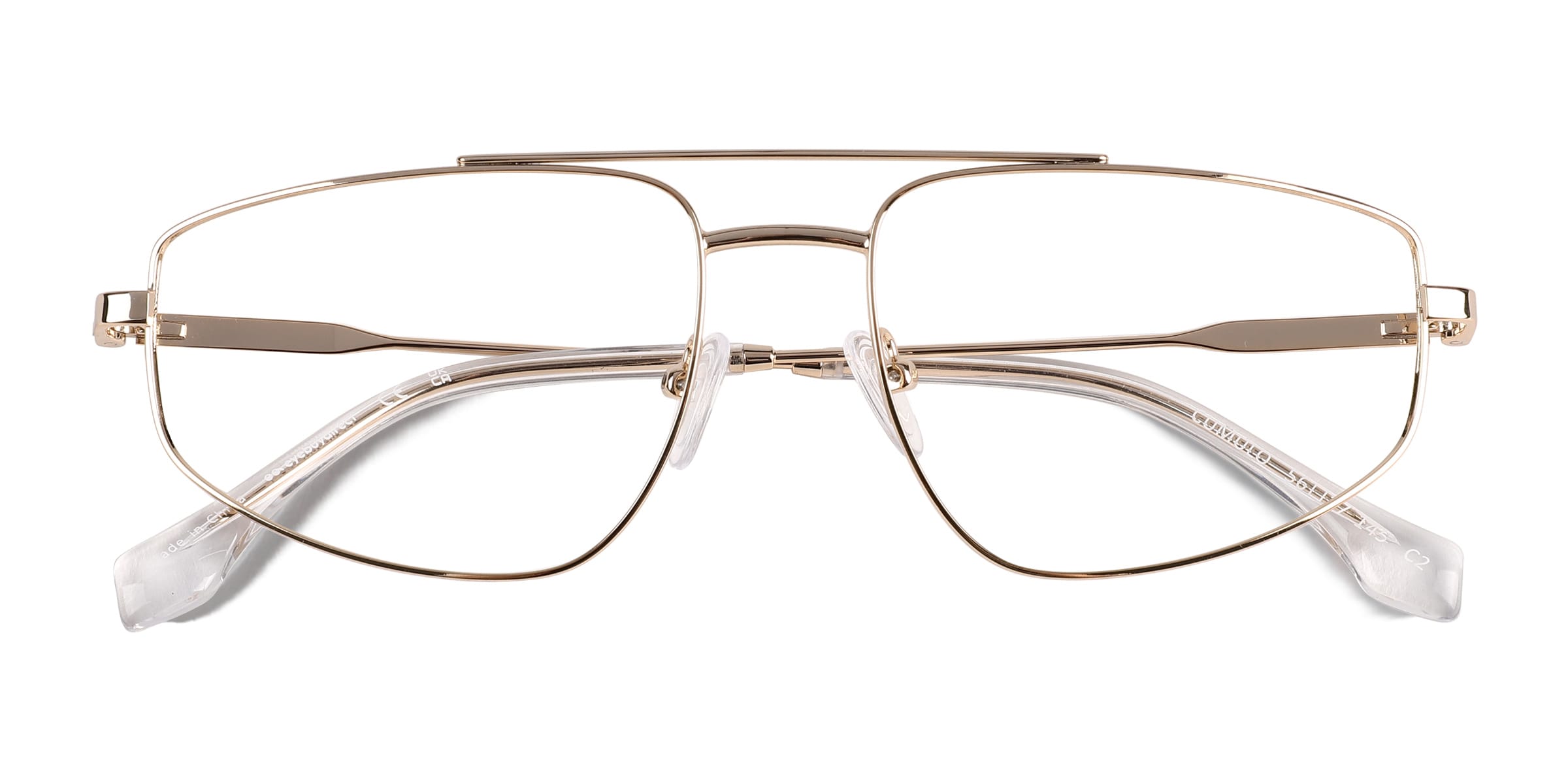 Cumulo Aviator Shiny Gold Full Rim Eyeglasses | Eyebuydirect