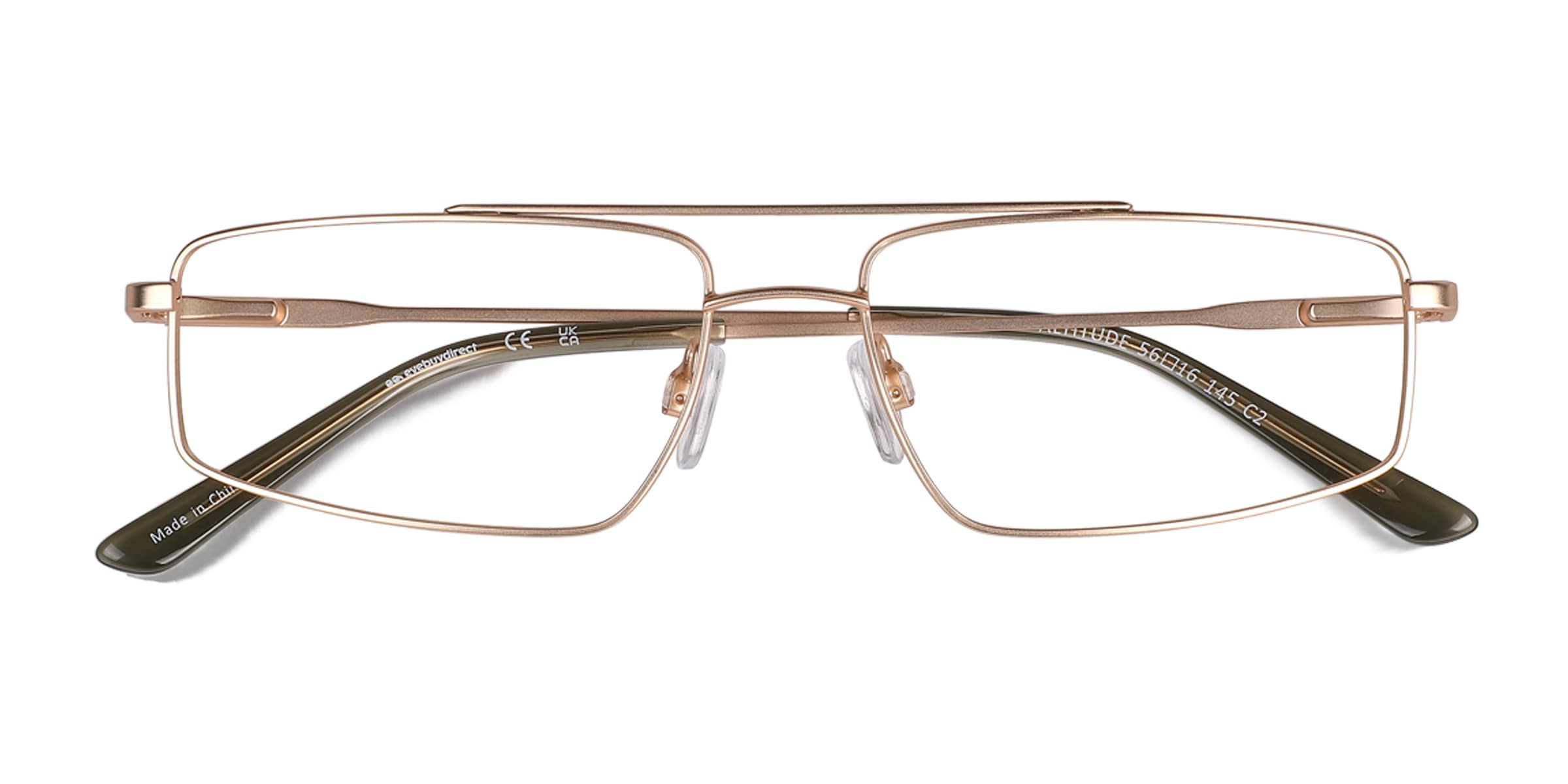 Altitude Aviator Satin Gold Full Rim Eyeglasses | Eyebuydirect