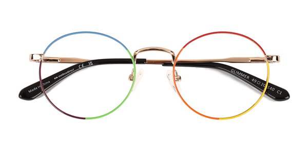 Glimmer Round Shiny Gold Rainbow Full Rim Eyeglasses | Eyebuydirect Canada