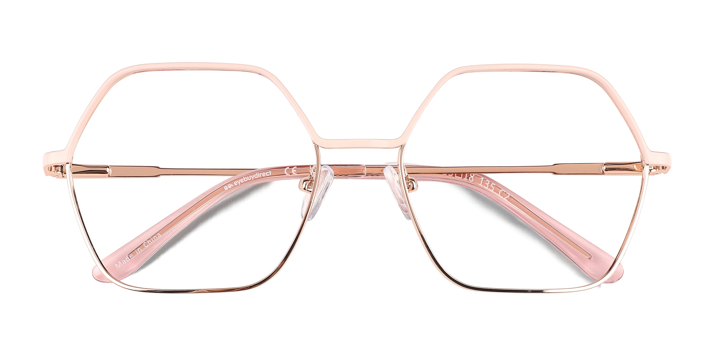 Mayfield Geometric Shiny Rose Gold Glasses for Women | Eyebuydirect