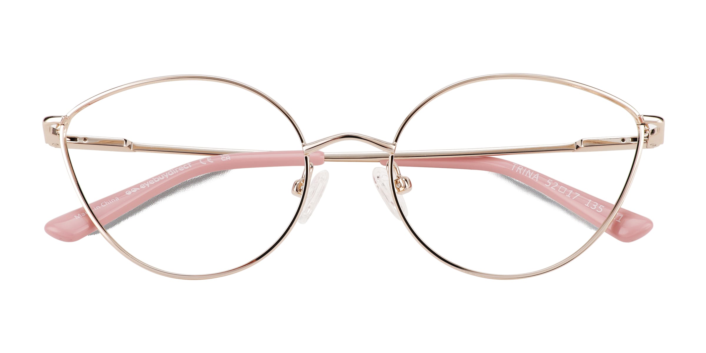 Trina Cat Eye Shiny Rose Gold Glasses for Women | Eyebuydirect Canada