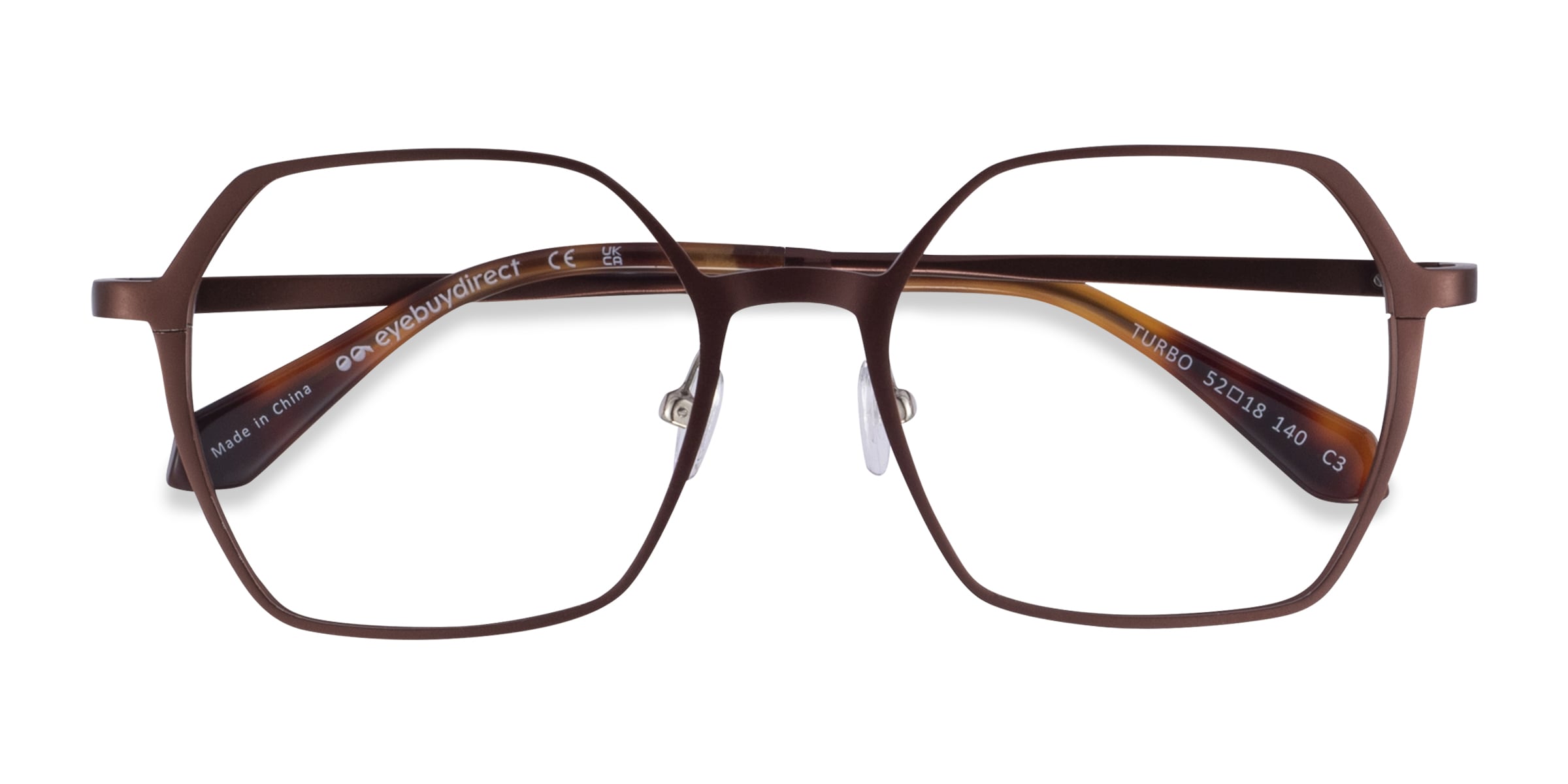 Turbo Geometric Matte Brown Full Rim Eyeglasses | Eyebuydirect Canada